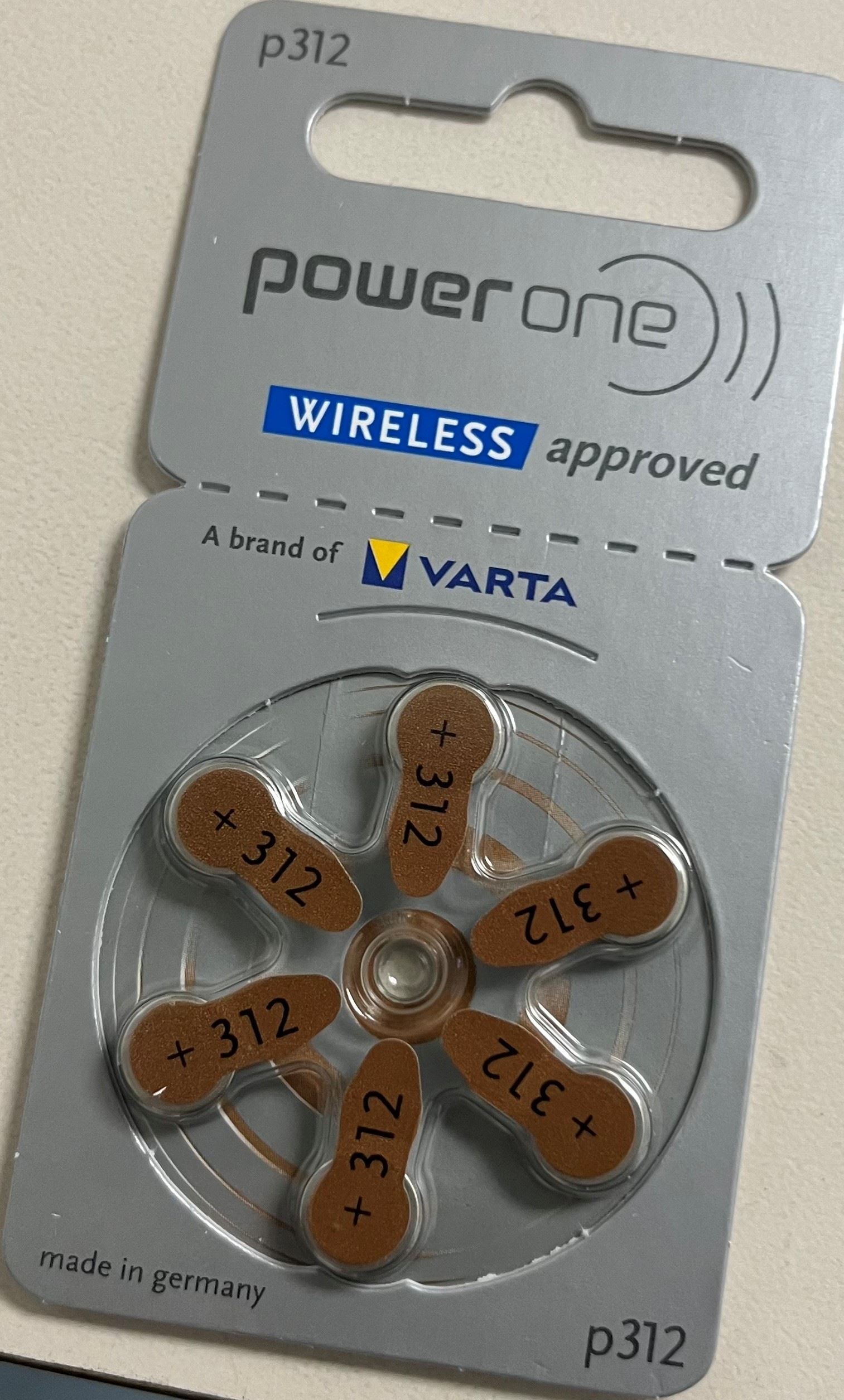 370-40-182-00/1300202 BATTERY, 312 POWER ONE (5 BOXES PER CARTON ...